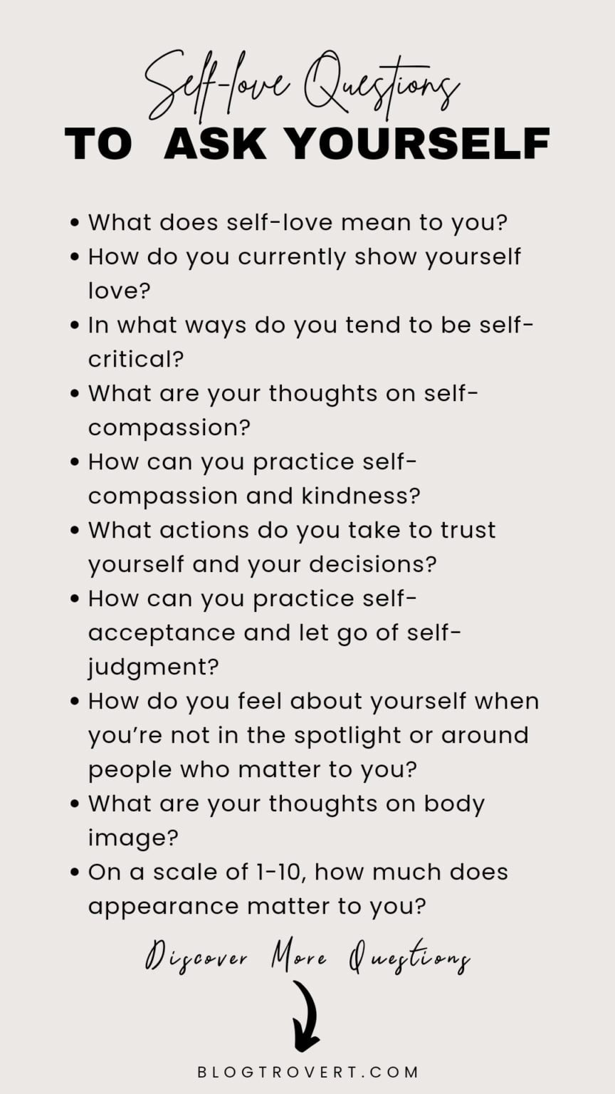 60 Powerful Self love Questions To Ask Yourself